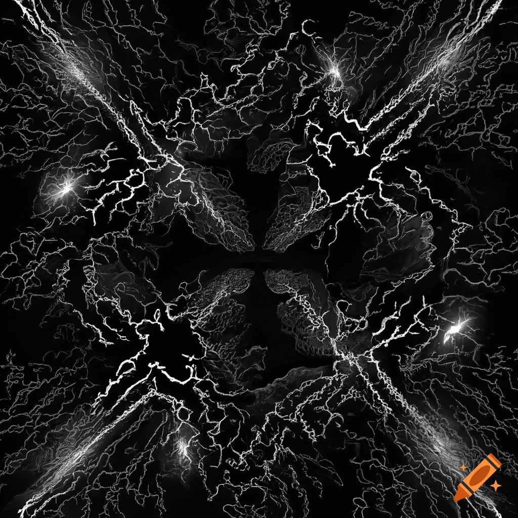 White lightning pattern on black background on Craiyon