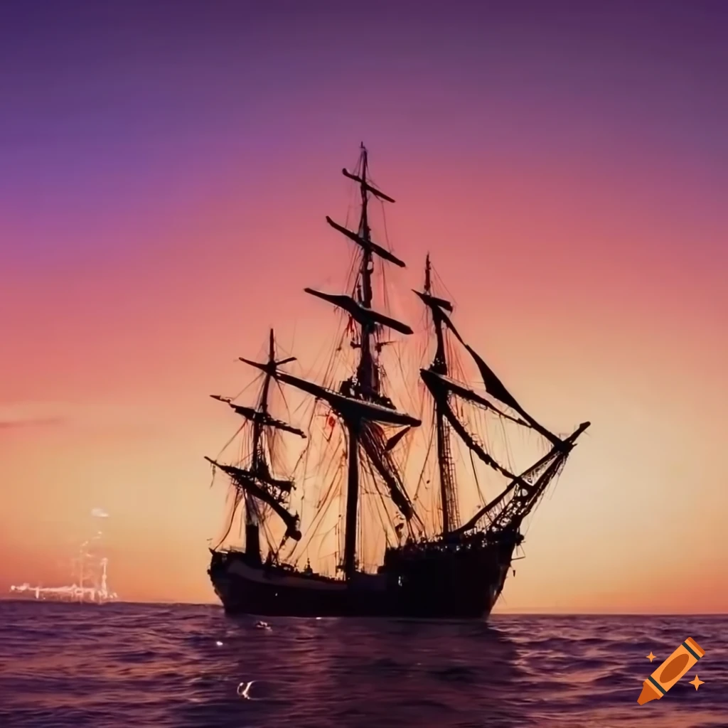 Sailors celebrating on a ship at sunset with confetti and glitter on ...