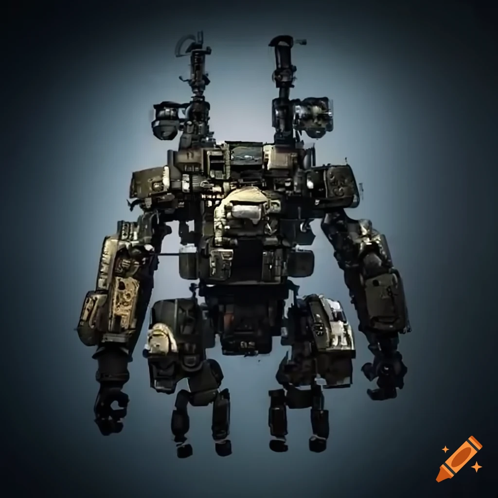 Mecha combat army cockpit with two machine guns on Craiyon