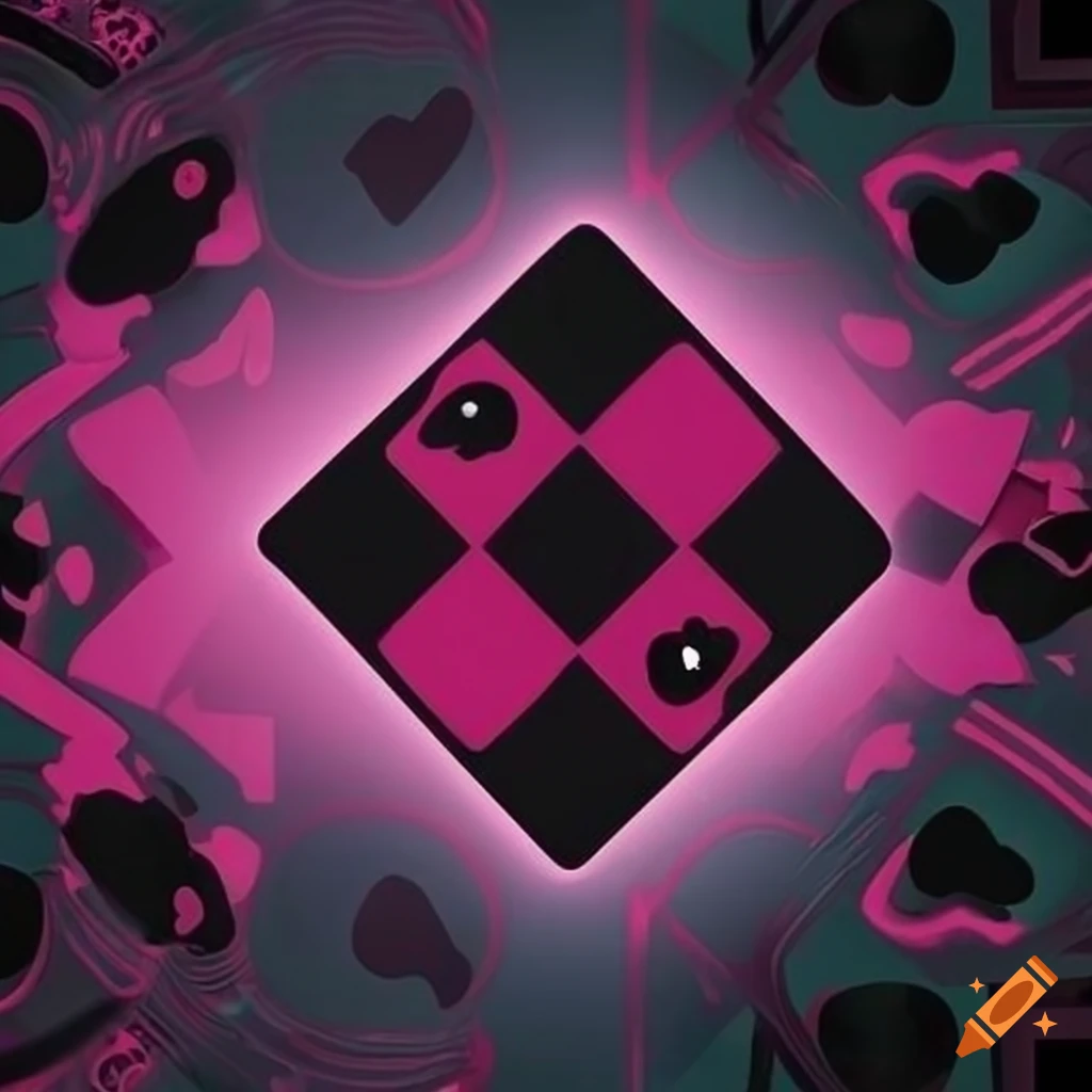 Abstract pink and black design with a gambling theme on Craiyon