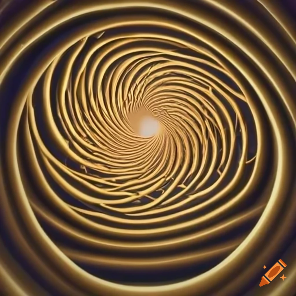 Golden Fibonacci spiral enclosed in a 3D sphere on Craiyon