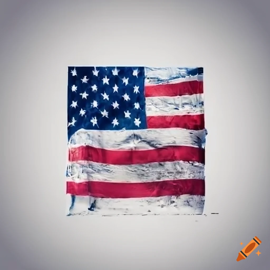 Vibrant american flag with accurate audits in bold white letters on Craiyon