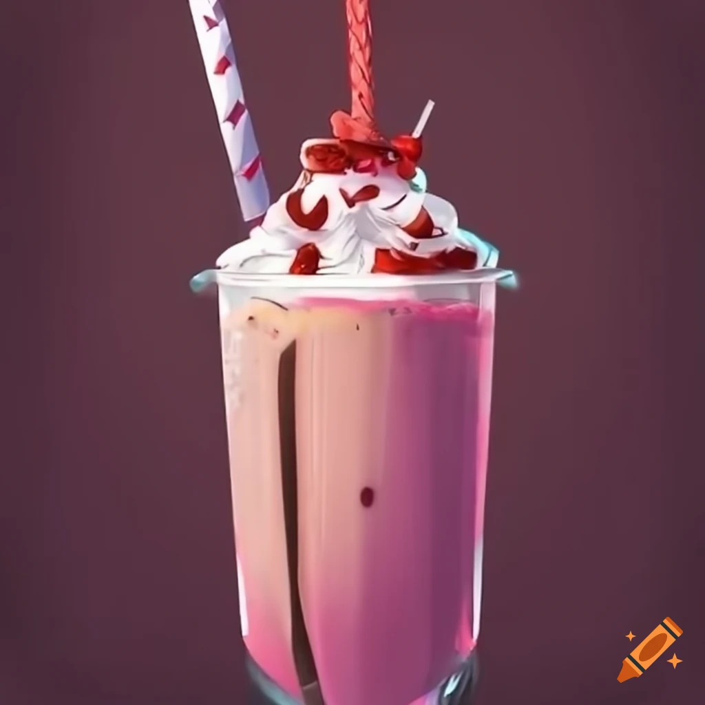Anime-style chocolate milkshake with katana on Craiyon