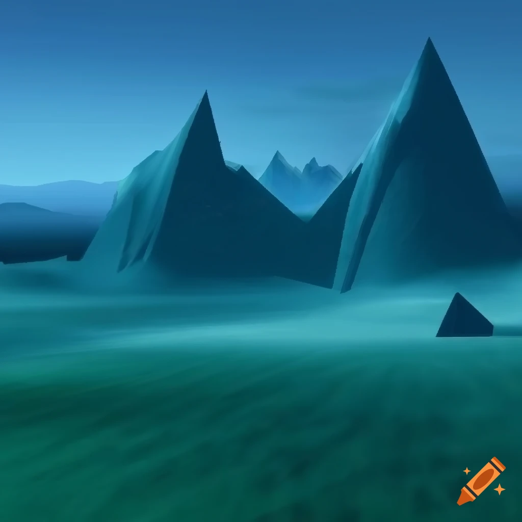 Super mario 64 chroma tundra landscape on Craiyon