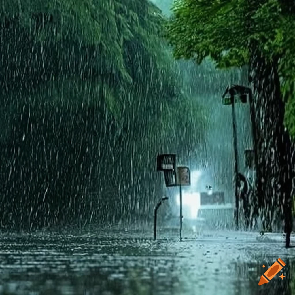 Heavy rain causing a work stoppage on Craiyon