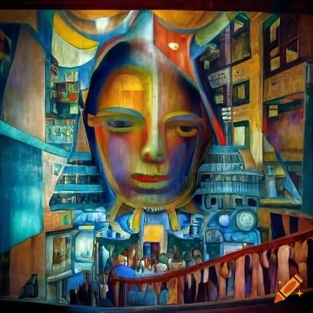 Mural of The Time Machine art factory with a futuristic and fantastical ...
