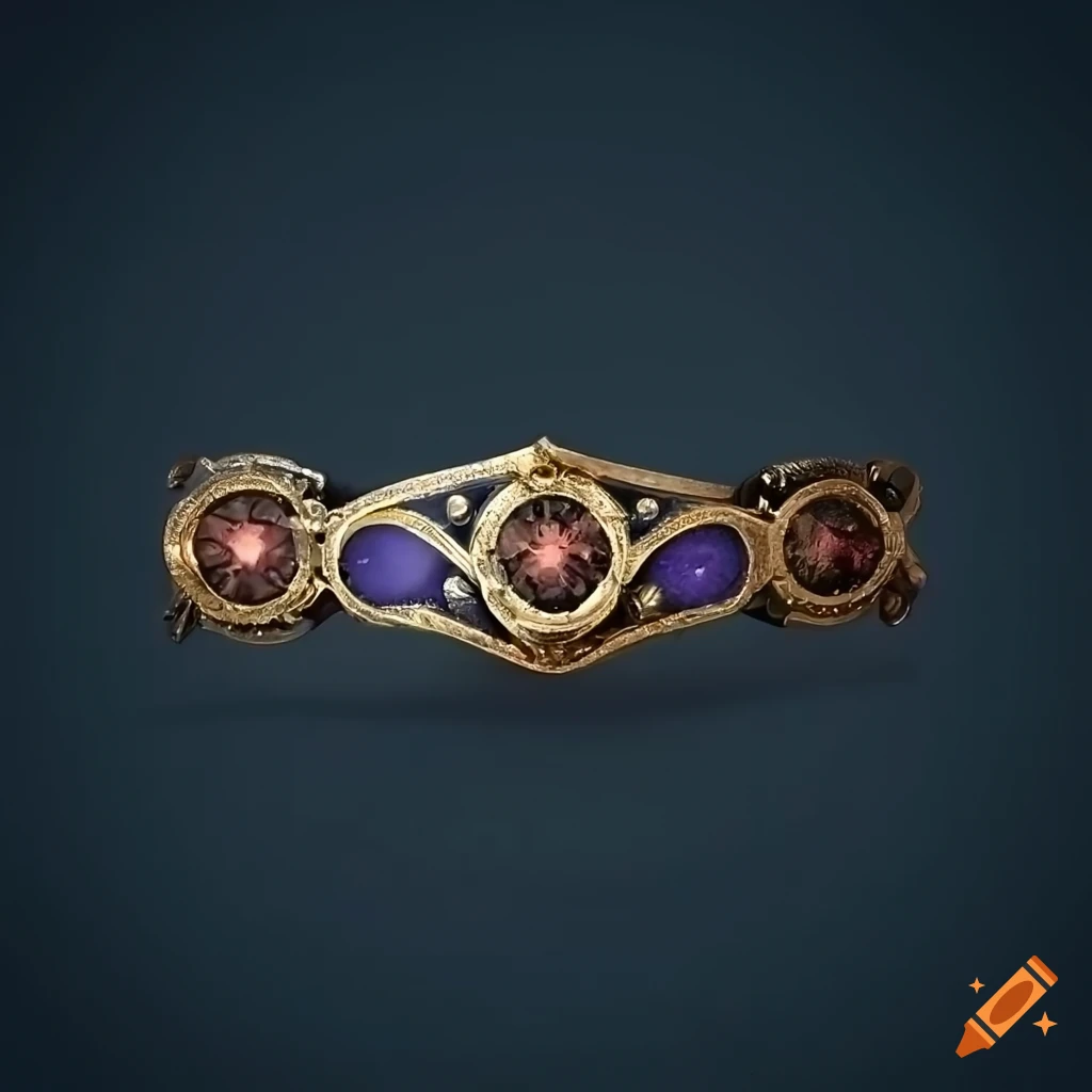 Front view of a noble magic fantasy belt on Craiyon