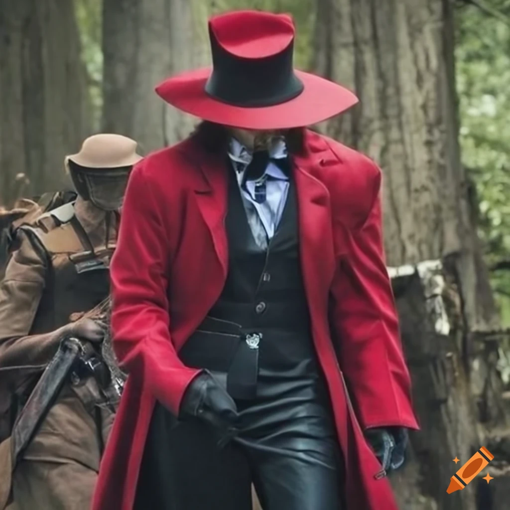 Alucard from hellsing in a live-action movie still on Craiyon
