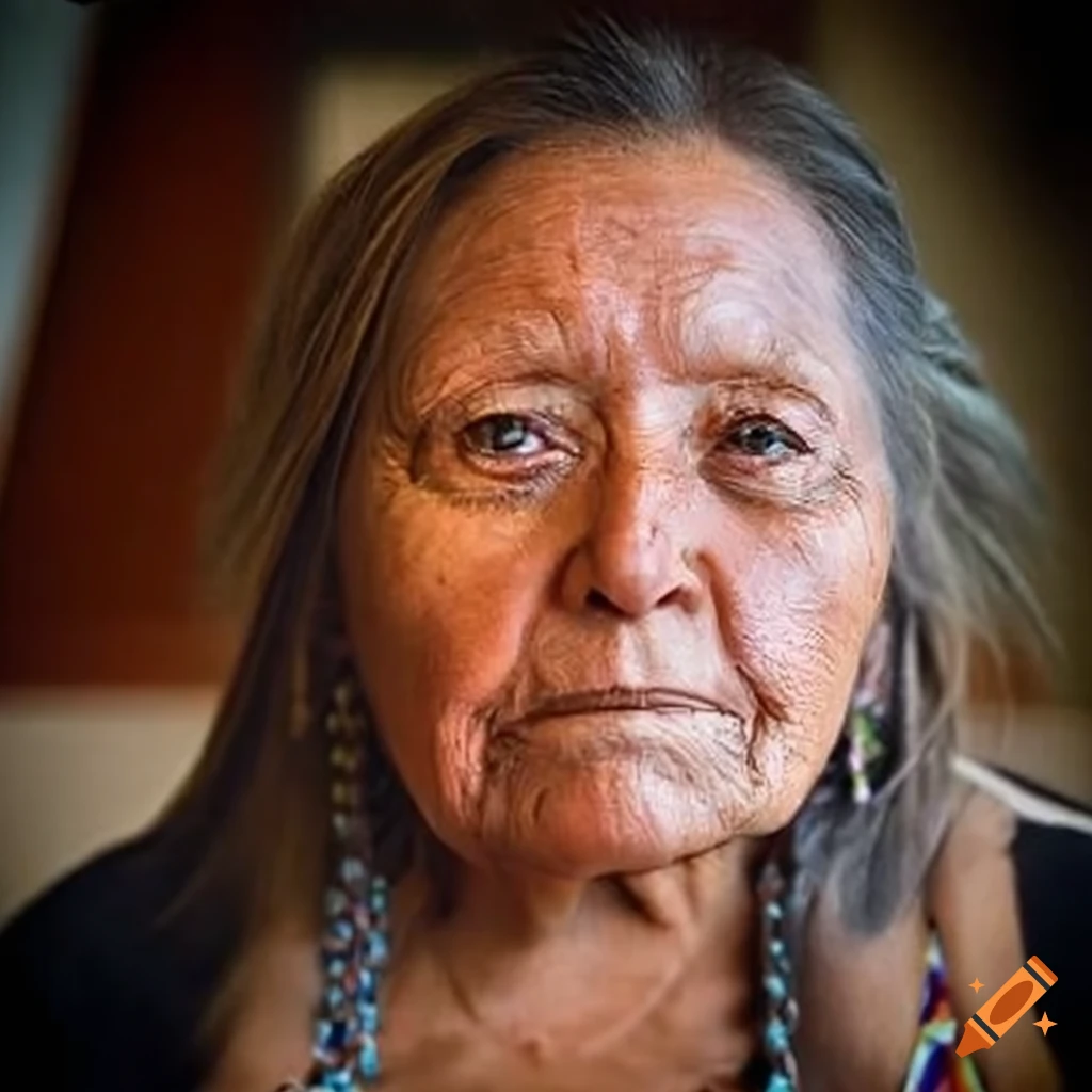Portrait of a cheyenne woman who left her reservation at a young age ...