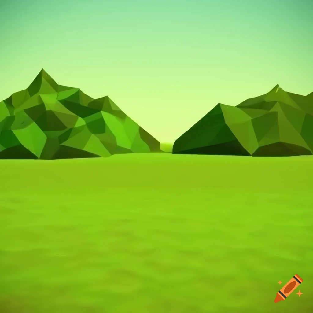 Low poly grass field on Craiyon