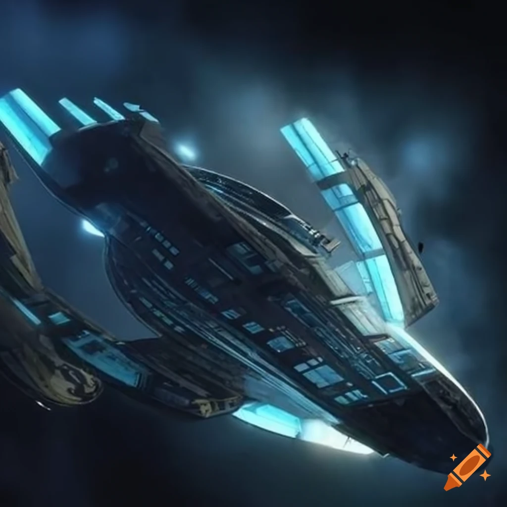 Star trek ship in drydock on Craiyon