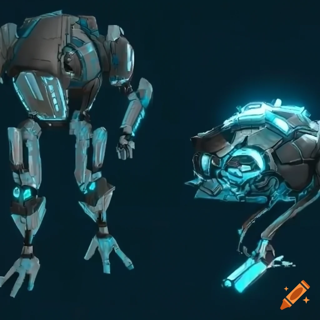 Sleek and powerful mech from the Subnautica series on Craiyon