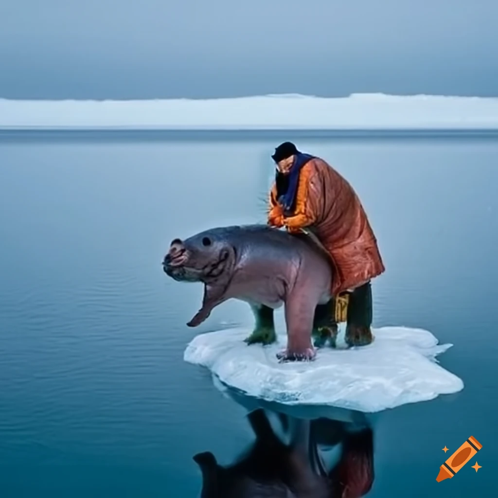 Hippo sea merchant in a cold northern climate on Craiyon