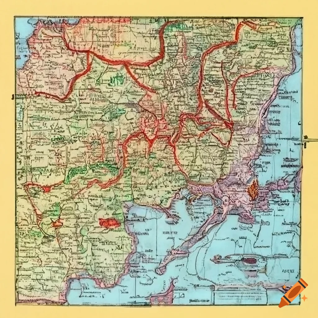Map of a soviet city on Craiyon