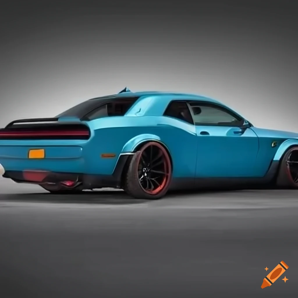 Wide body side view of a hellcat challenger on Craiyon