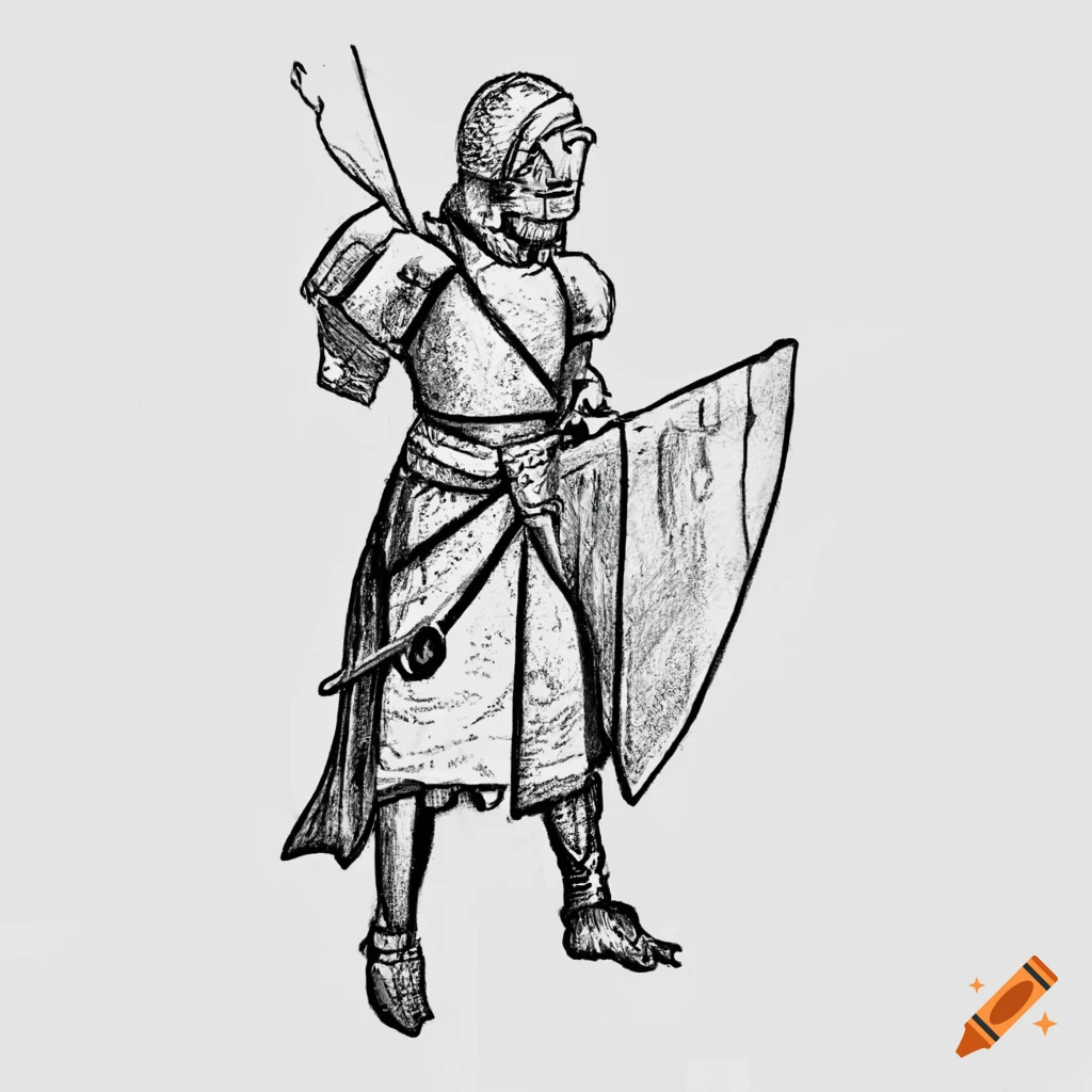 Drawing of a knight on Craiyon