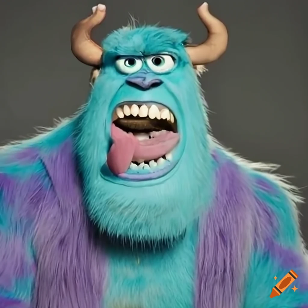 Sully from monsters inc sticking out his tongue on Craiyon