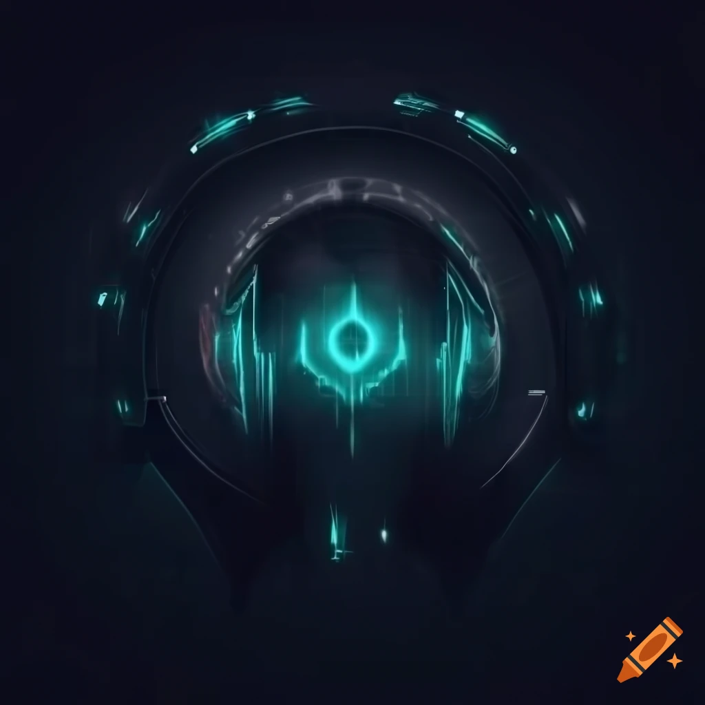 Futuristic dark space runic logo on Craiyon