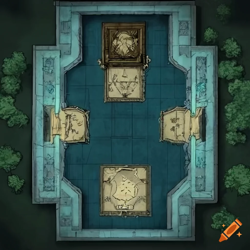 Throne room dungeons and dragons map on Craiyon