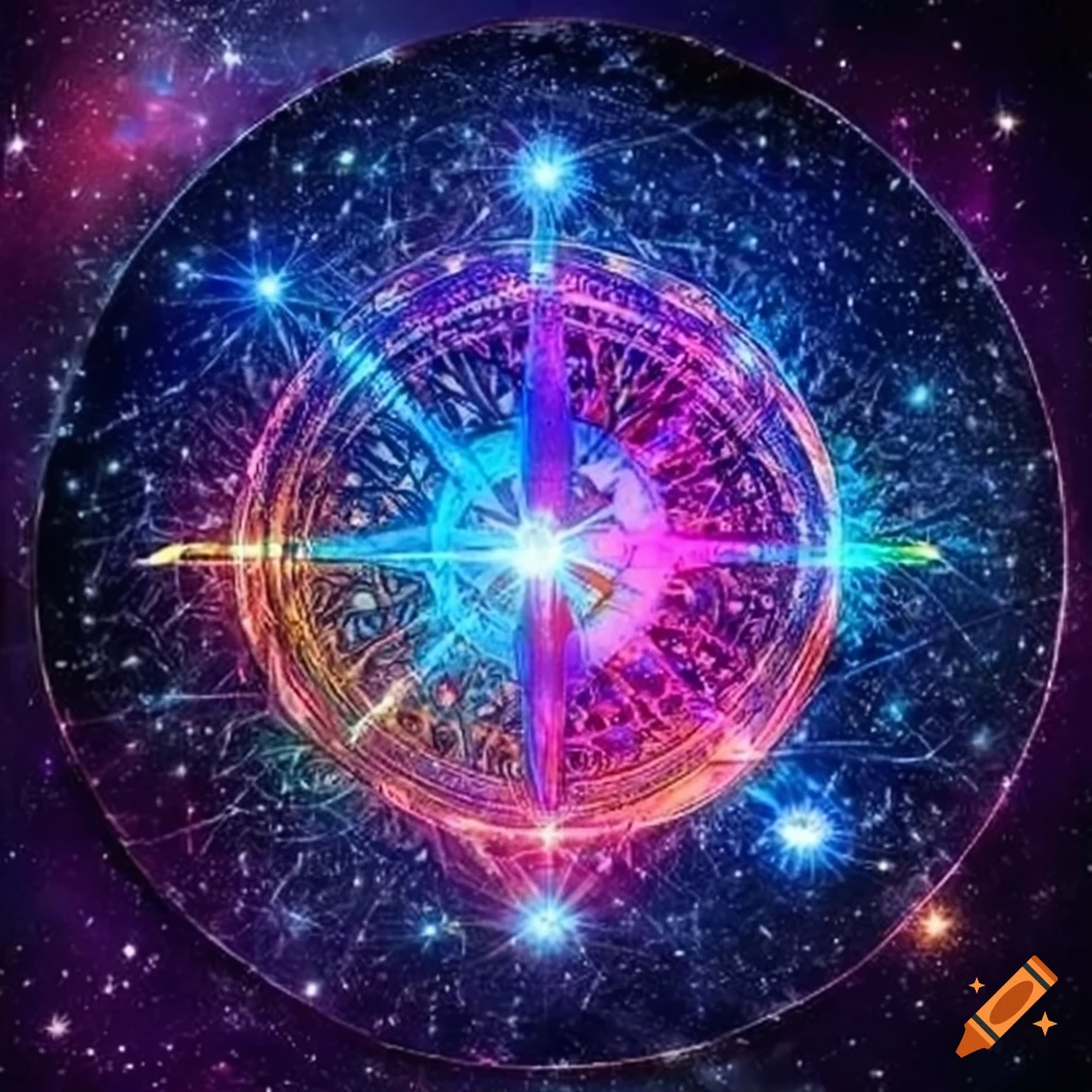 Cosmic compass rose on Craiyon