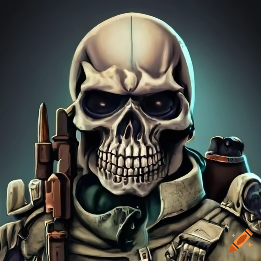 Skull soldier on Craiyon