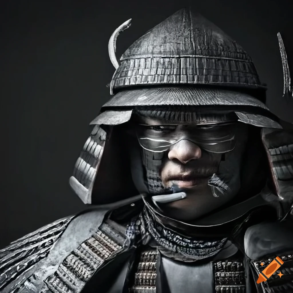 Samurai transitioning from darkness to light on Craiyon