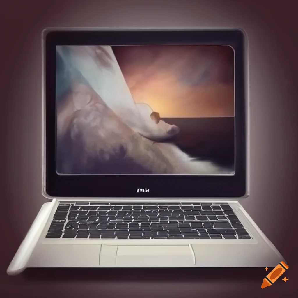 Realistic drawing of a laptop computer on Craiyon
