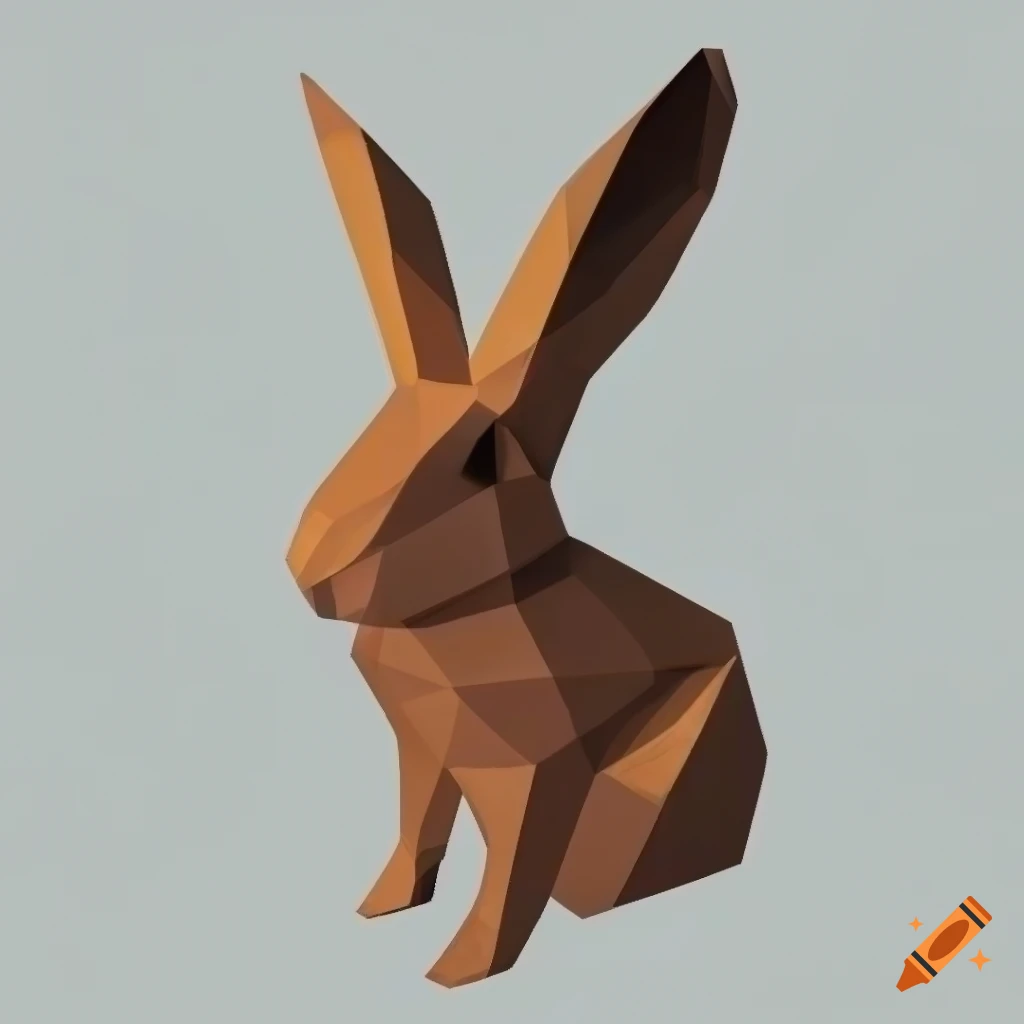 Low poly 2d rabbit model for wall decoration on Craiyon