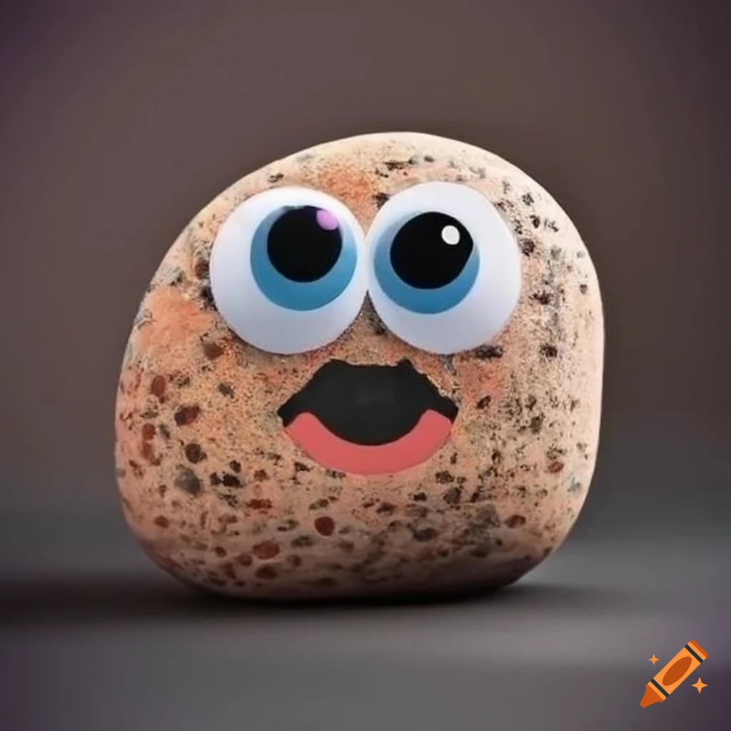 Cute rock with googly eyes on Craiyon