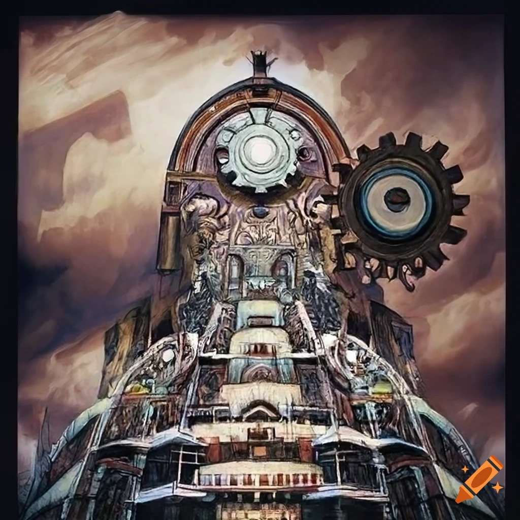 Detailed depiction of H.G. Wells' Time Machine with diverse artistic ...