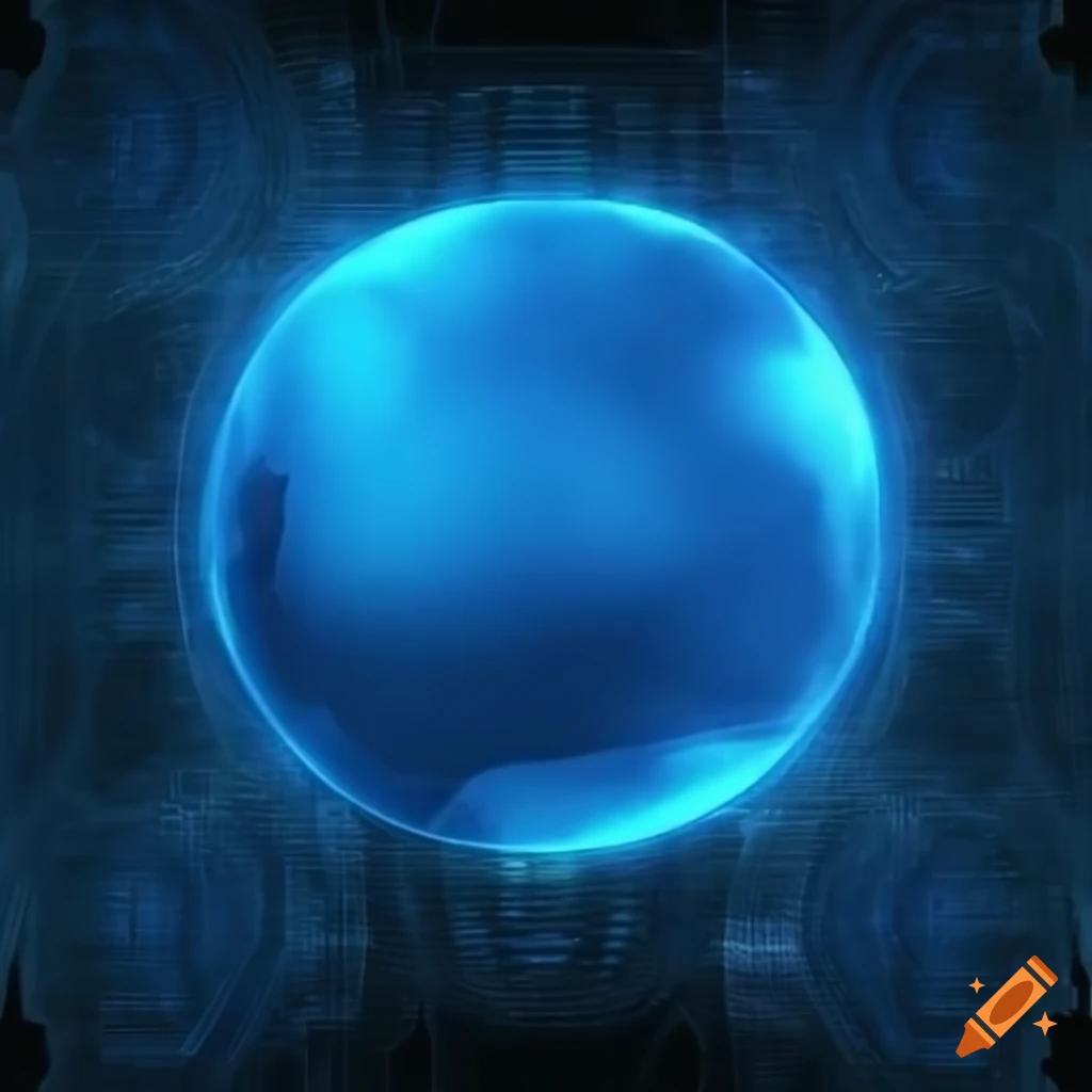 Blue hologram screen cgi rendering on Craiyon