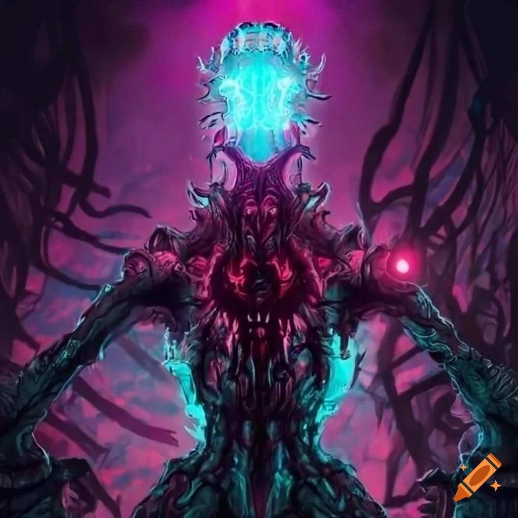 Cyberpunk monster inspired by metroid mother brain with a chinese ...