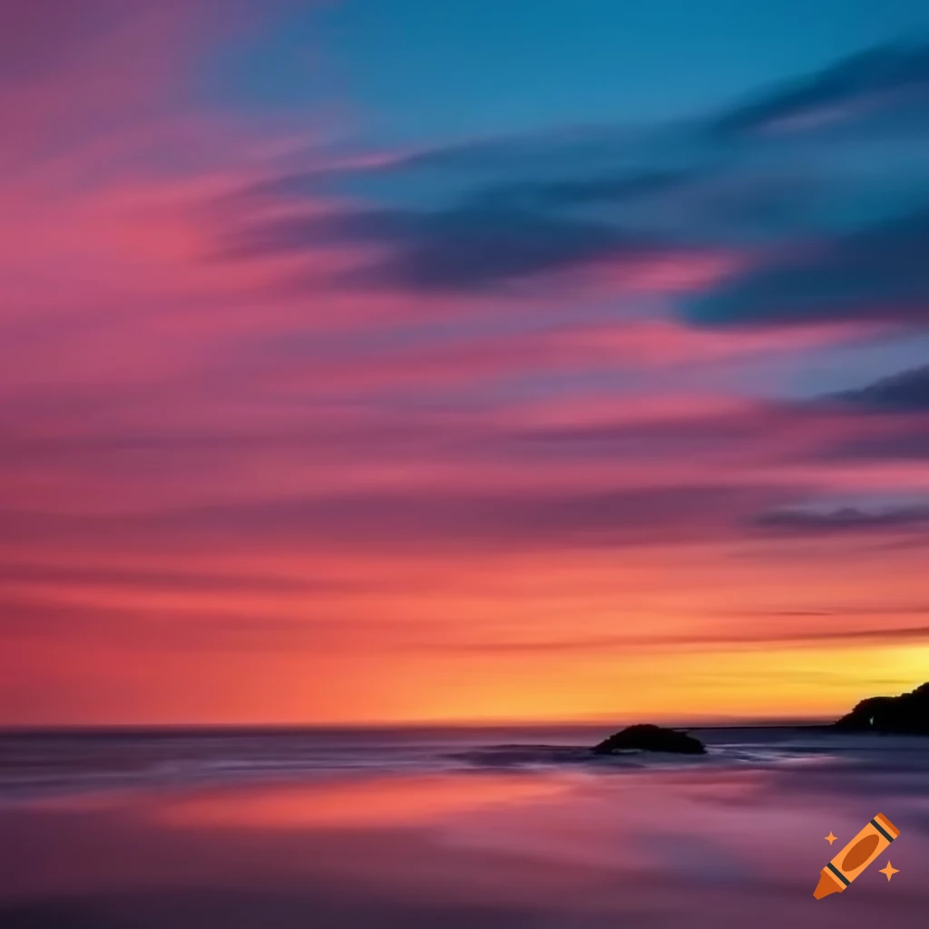 Breathtaking sunset with orange and pink skies on Craiyon