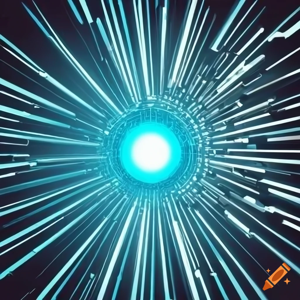 Concept of leading in business with hi tech products and warp speed ...