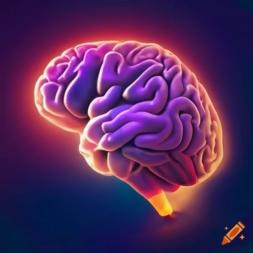 Digital brain illustration on Craiyon
