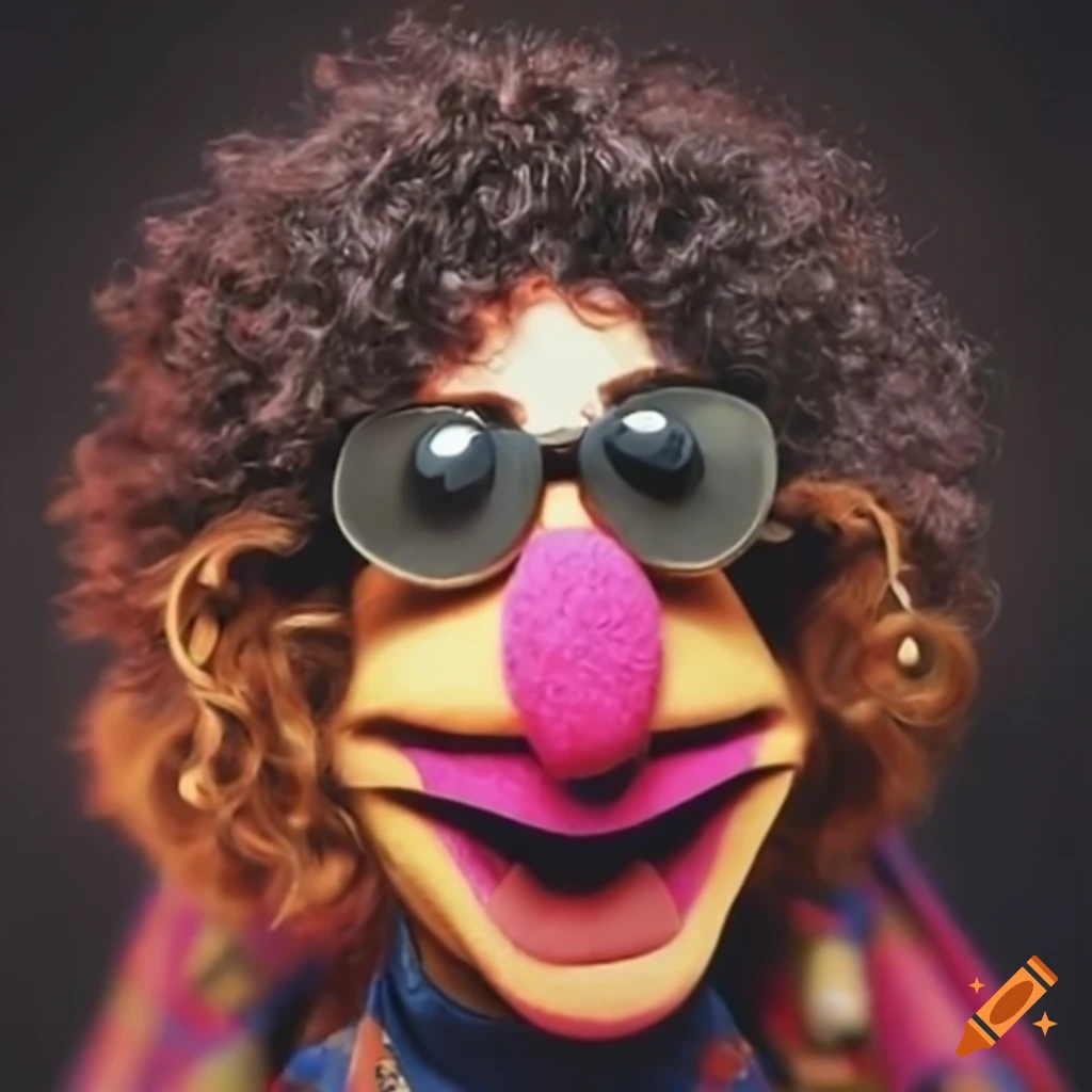 Satirical muppet character resembling howard stern on Craiyon