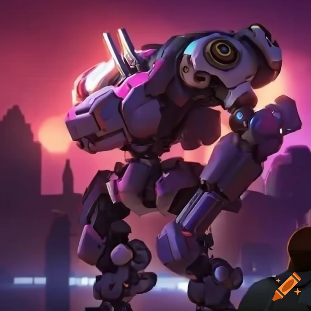 D.Va Overwatch mech in epic futuristic setting on Craiyon