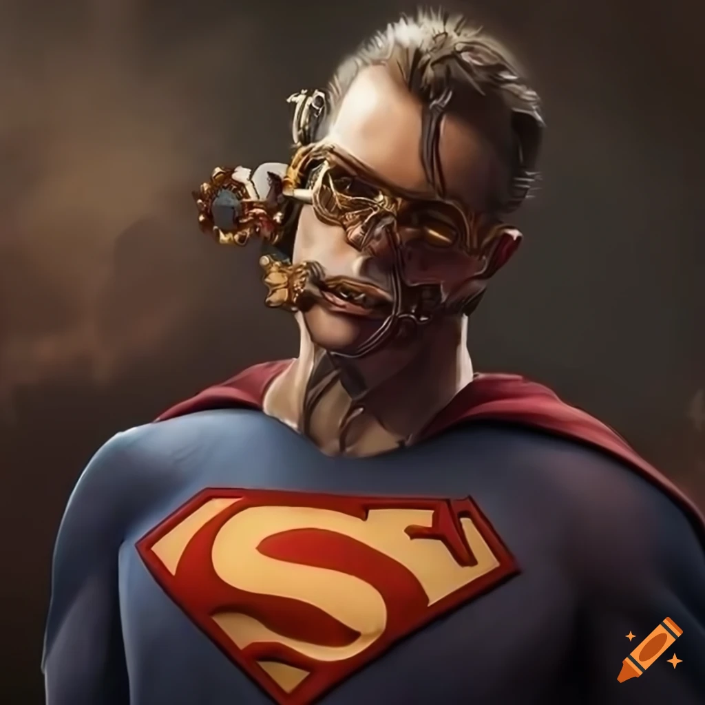 Steampunk superman character on Craiyon