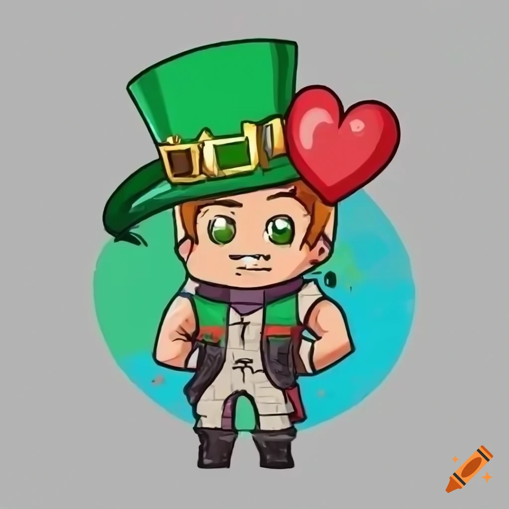 Chibi male character with an irish and valentine theme in a fortnite ...
