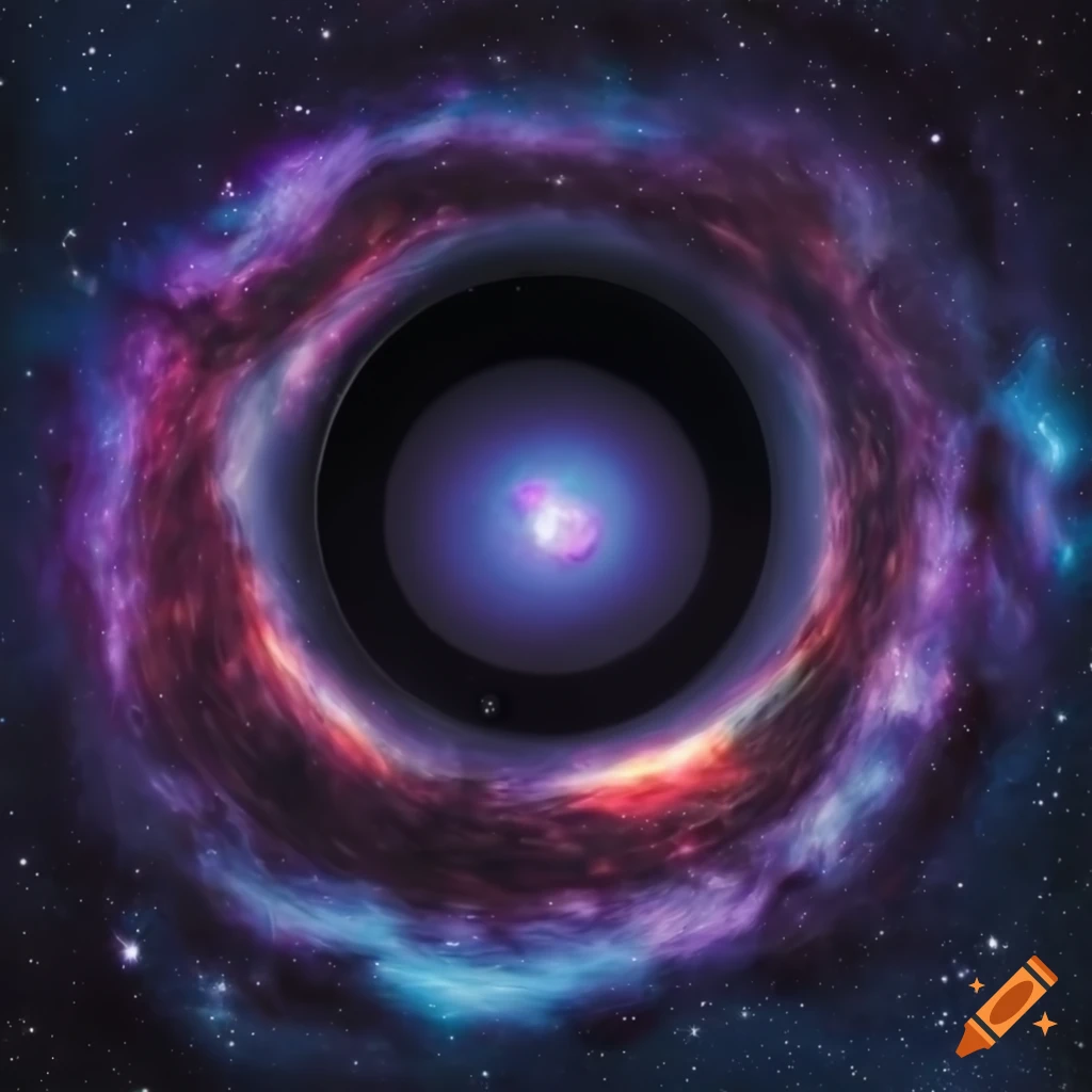 Cosmic realm with mesmerizing black hole and shimmering stars on Craiyon