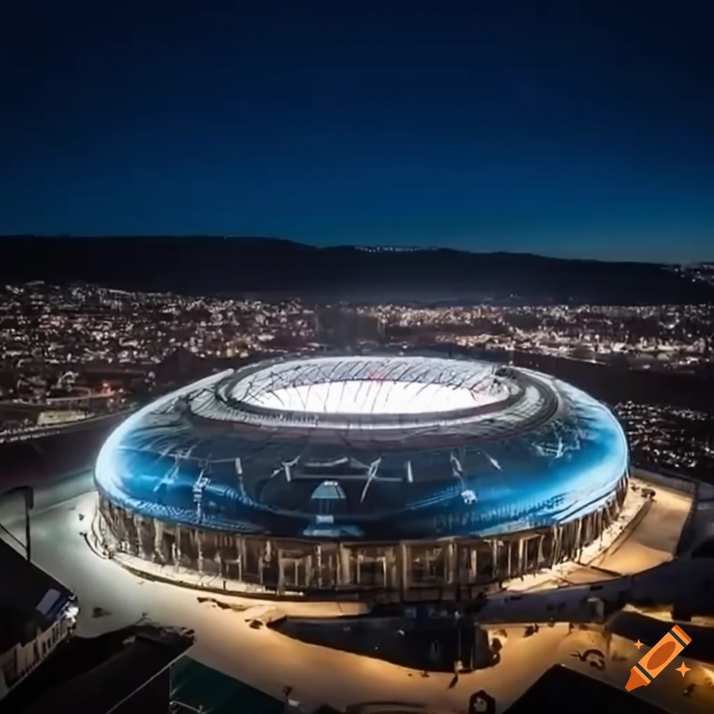 Estadio de Balaídos del Celta de Vigo from a drone's perspective on Craiyon