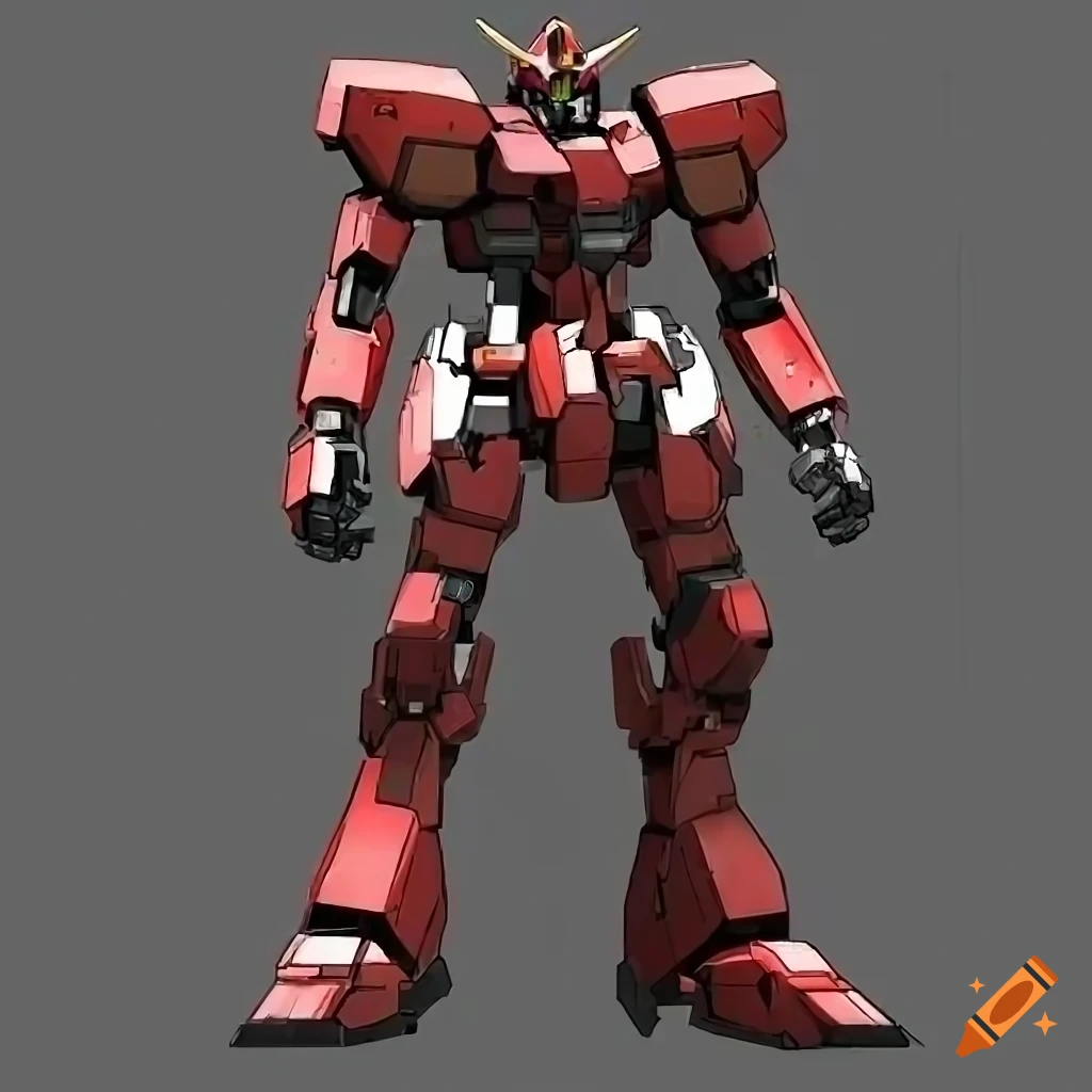 Agile mech with exoskeleton and red/black color scheme in anime art ...