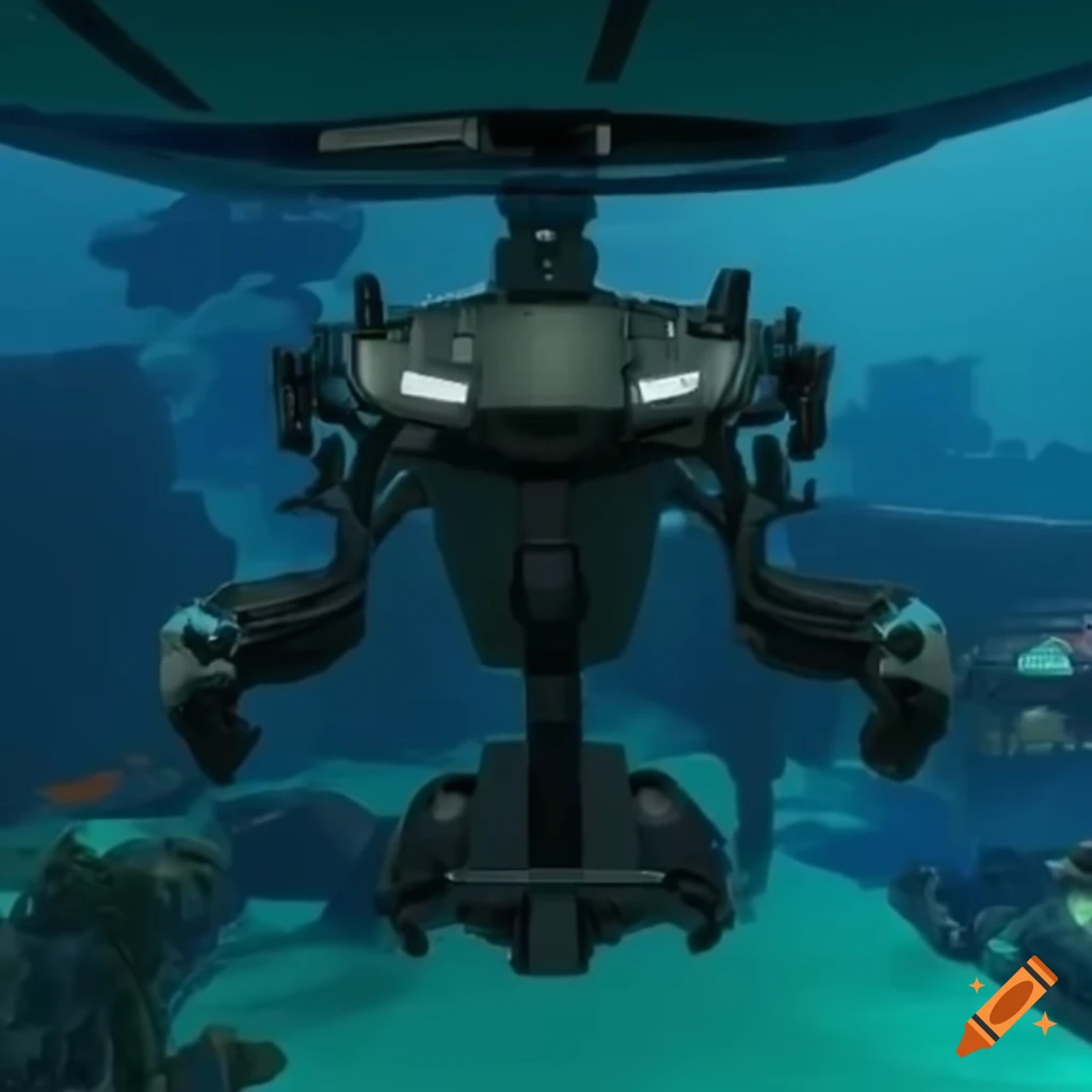 Sleek subnautica series mech with intricate design and glass front on ...