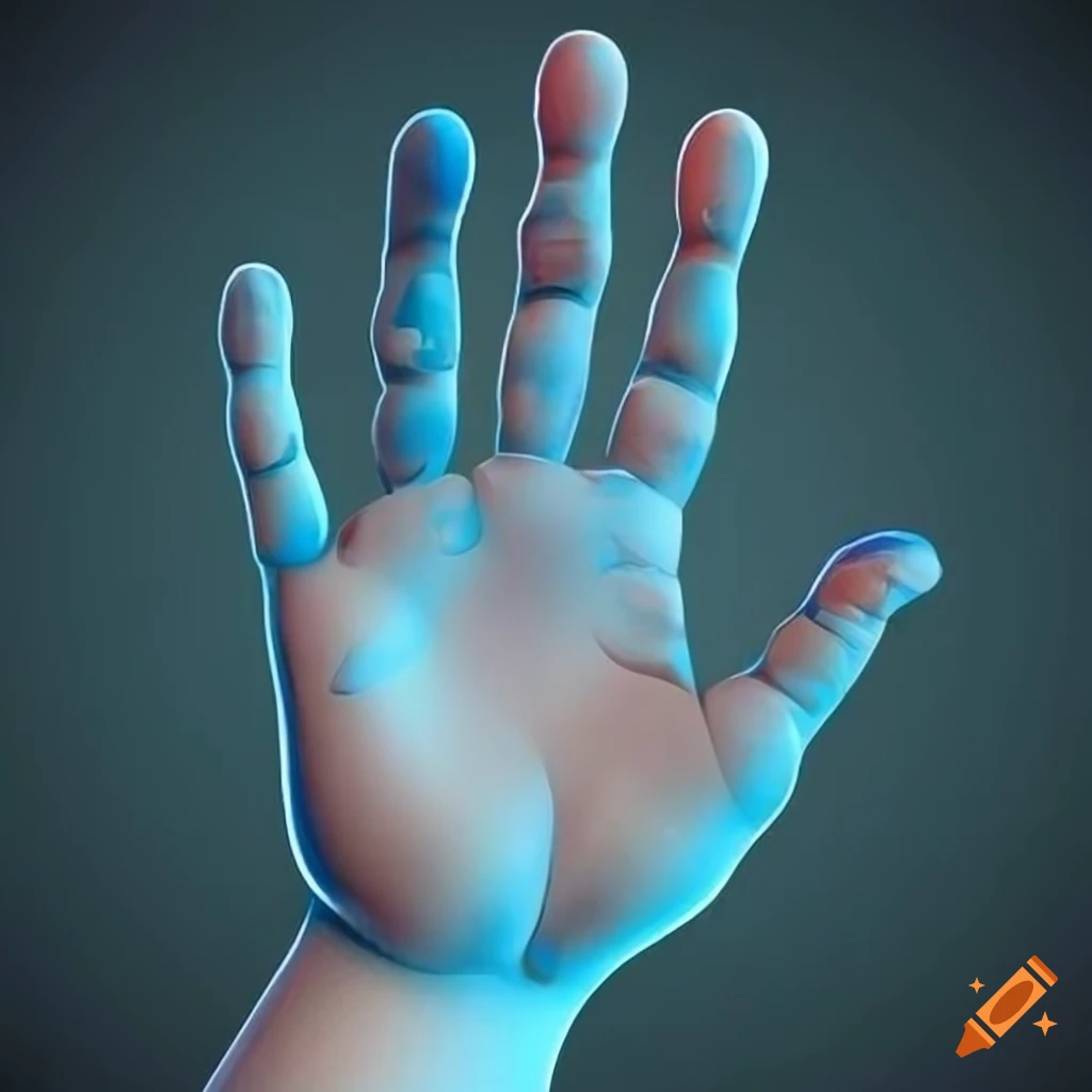 Perfect illustration of a hand on Craiyon