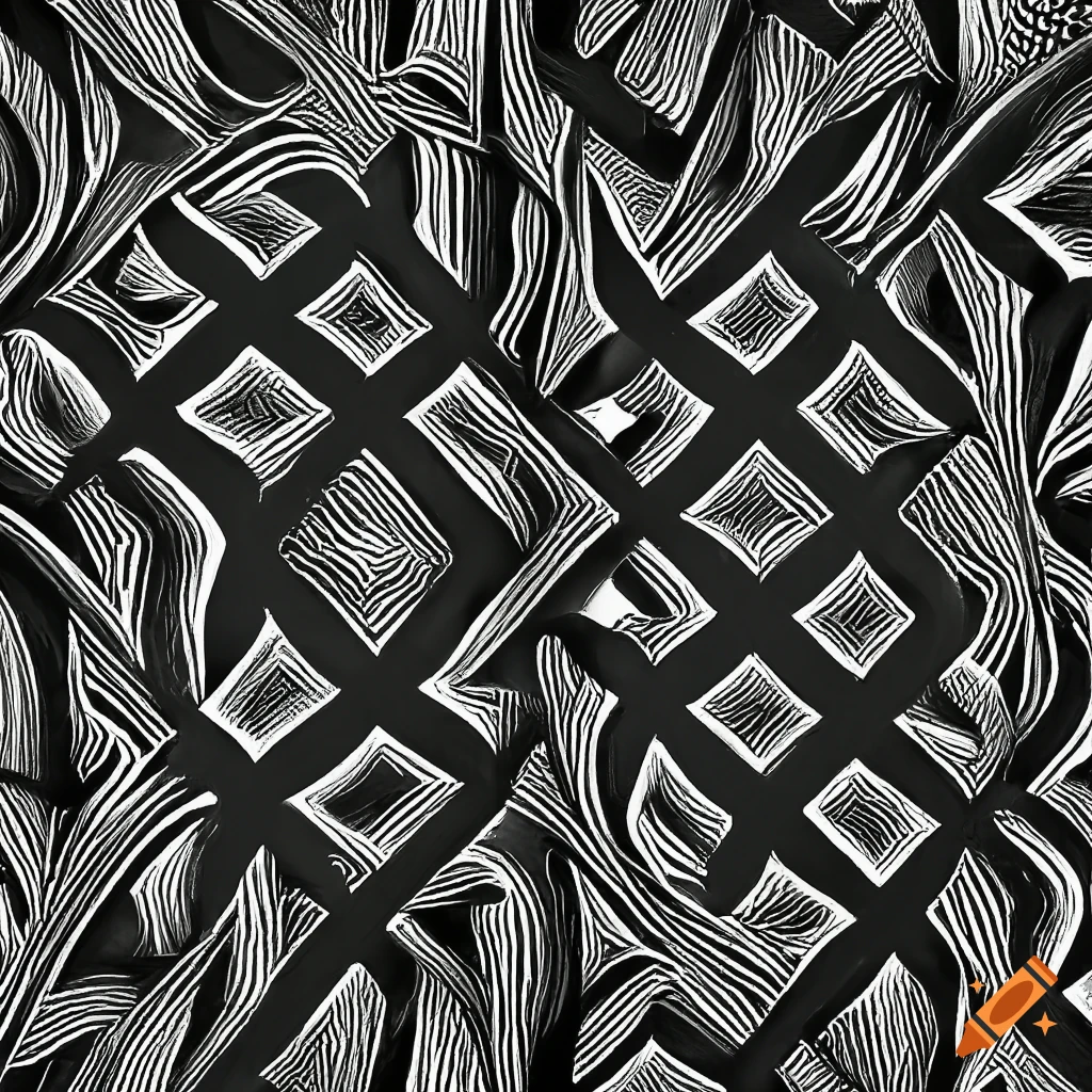 Repeating intricate black and white geometric patterns with high ...