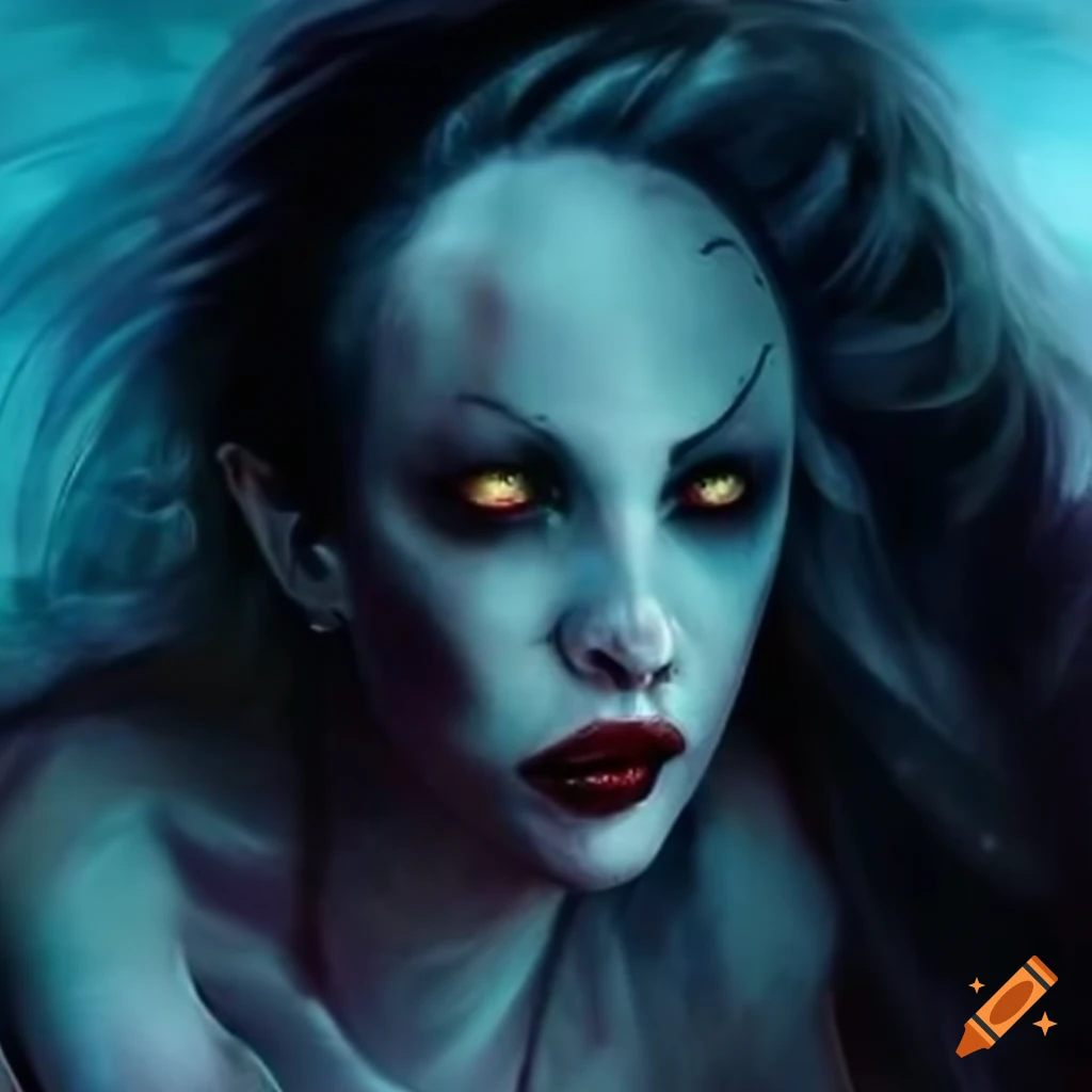 Vampire mermaid on Craiyon