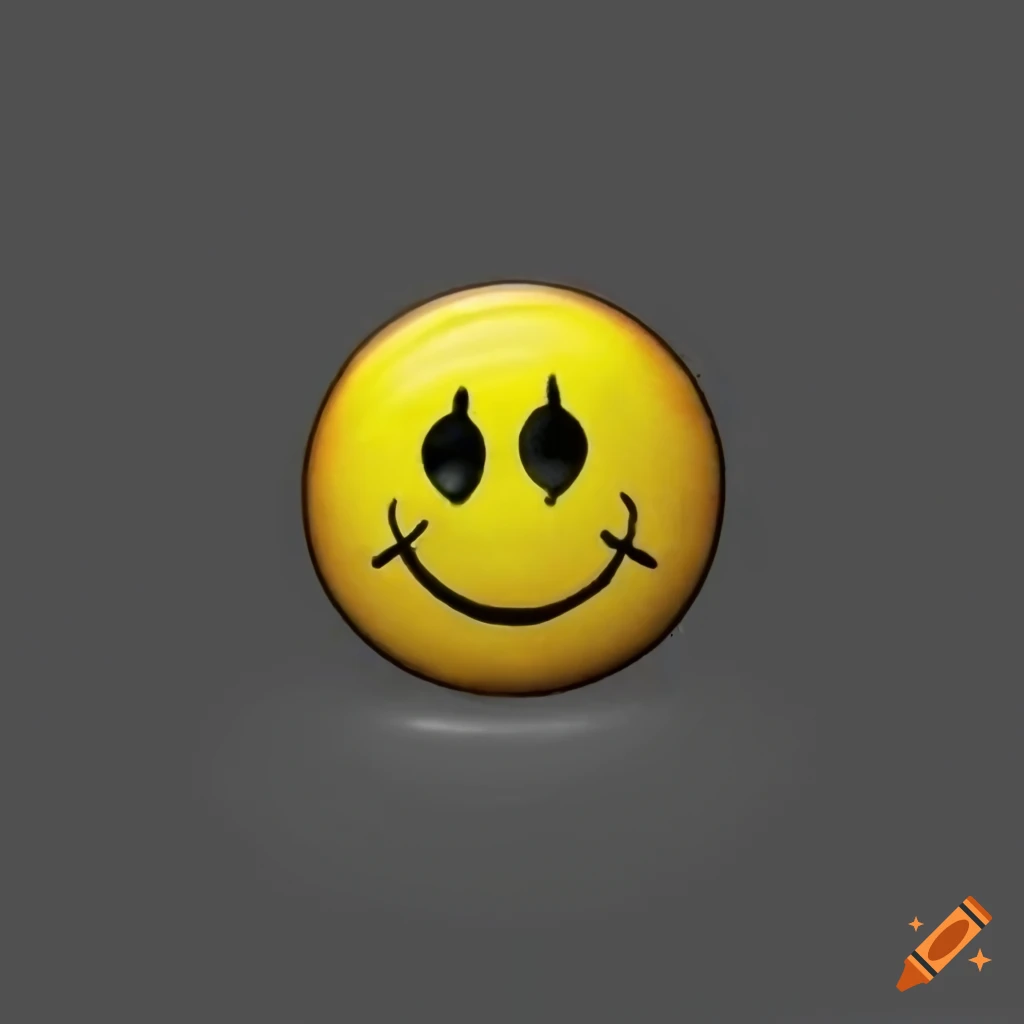 Smiley face with a black patch over left eye and stitches on mouth on ...