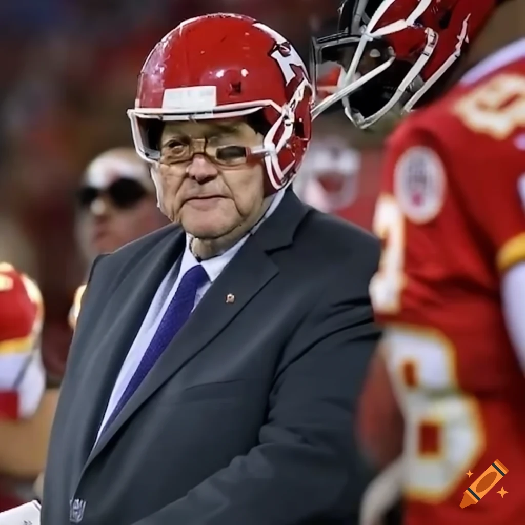 Bill barr as quarterback for the kansas city chiefs on the gridiron on ...