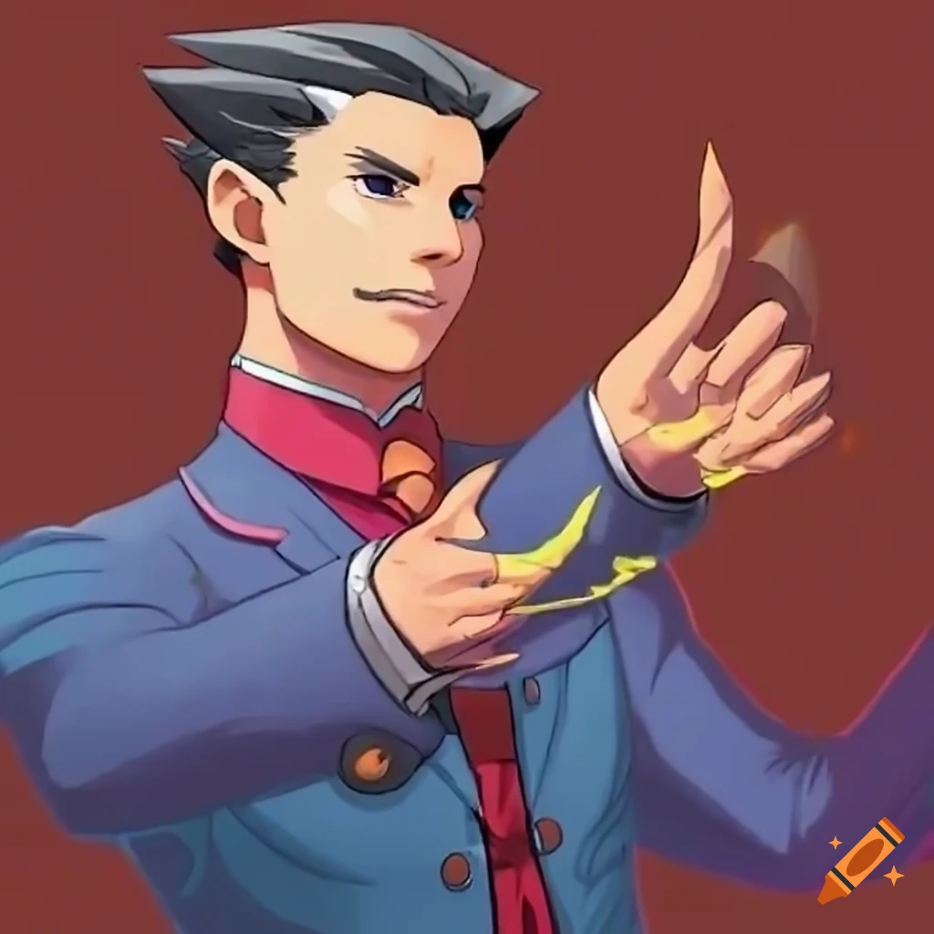 Phoenix wright dabbing on Craiyon