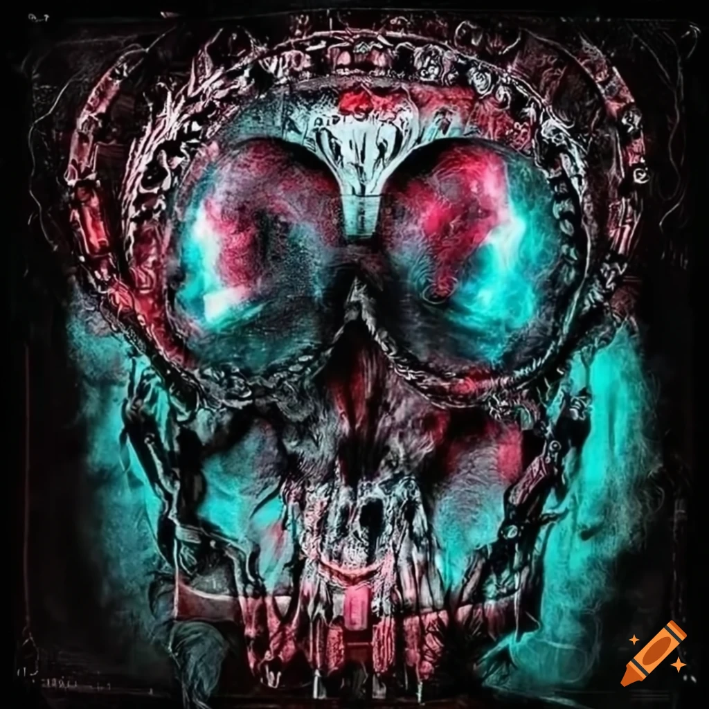 Hardstyle album cover with the title 'too much enemy' on Craiyon